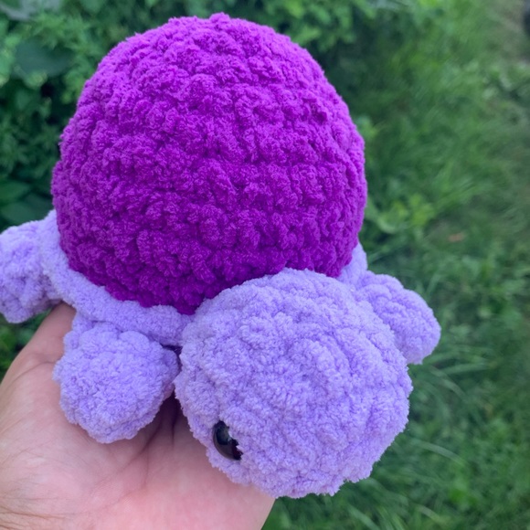 Toys | Handmade Crochet Lavender And Dark Purple Turtle | Poshmark